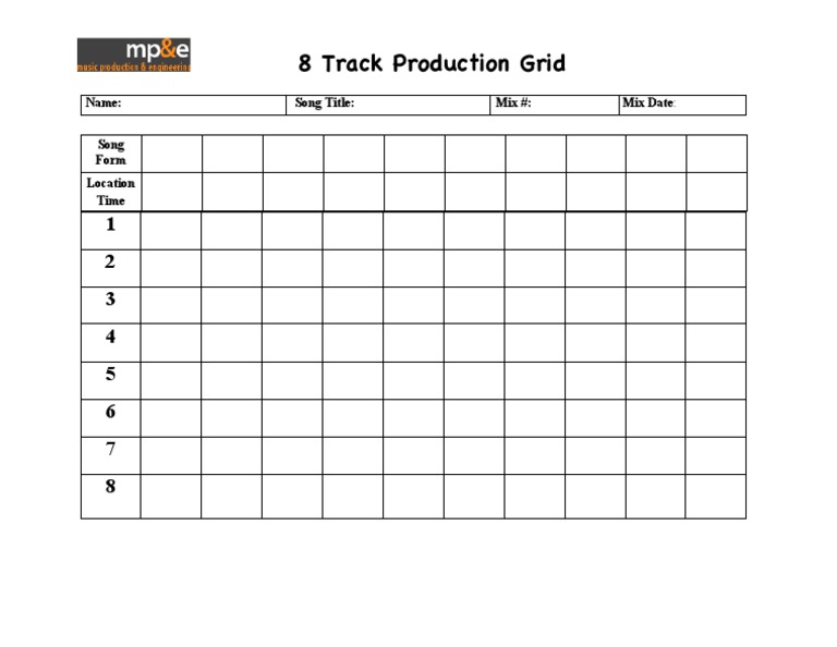 8trk Printable Production Grid | PDF