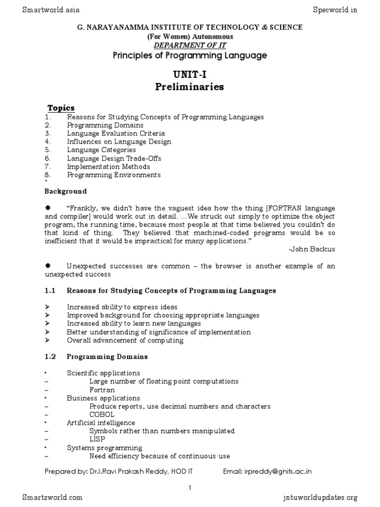 Principles of Programming Languages | PDF | Data Type | Compiler