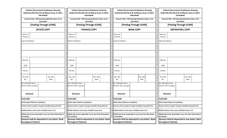 FGEHA Payment Instructions and Details | PDF | Payments | Cheque