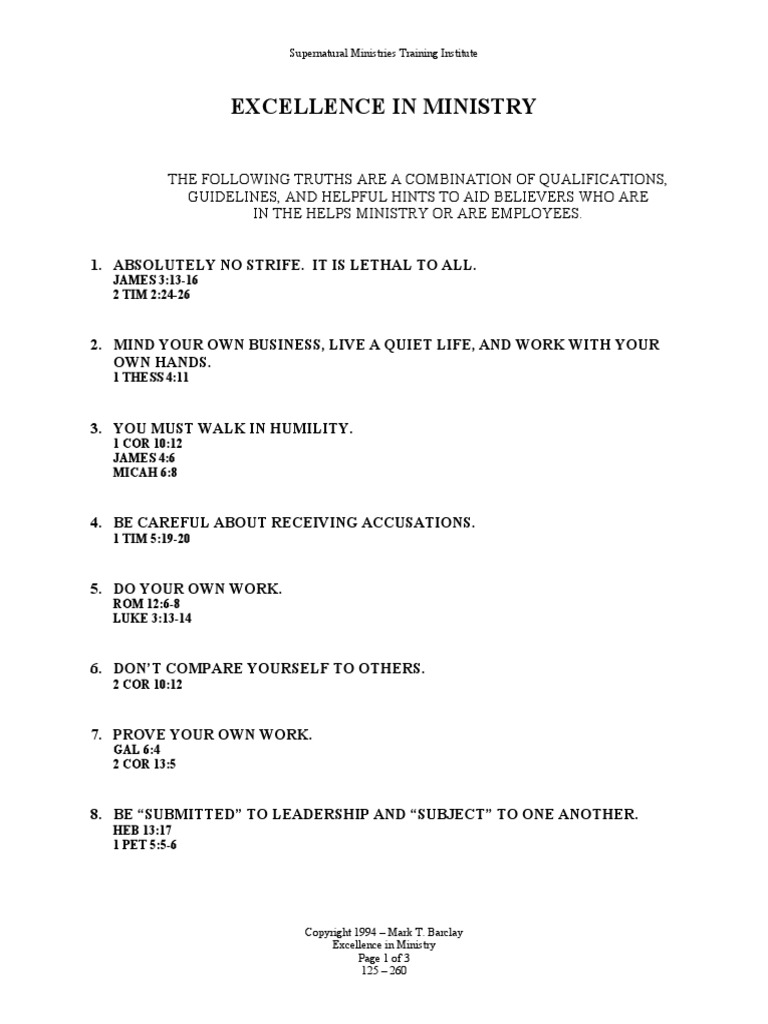 125 Excellence in Ministry | PDF | Elder (Christianity) | Religious ...