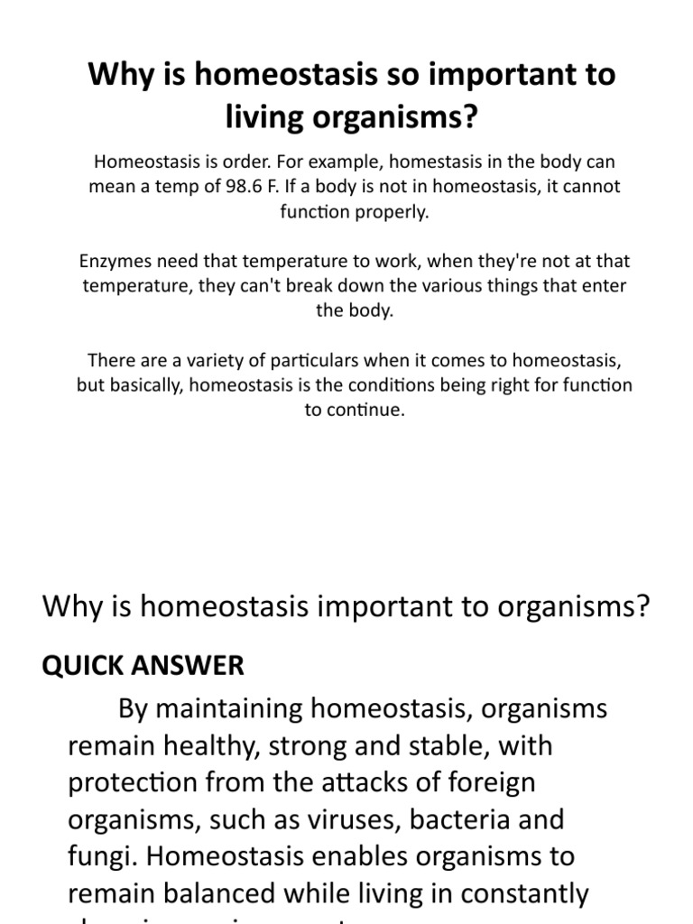 Importance of Homeostasis in Organisms | PDF | Homeostasis | Glucose