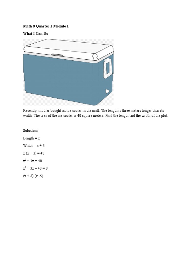 Math 8 Quarter 1 Module 1 What I Can Do | PDF | Teaching Methods ...