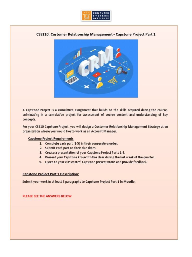 CSS110 Capstone Project Part 1 | PDF | Customer Relationship Management | Business