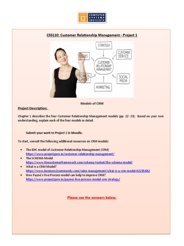 CSS110: Customer Relationship Management - Project 1 | PDF | Customer Relationship Management ...