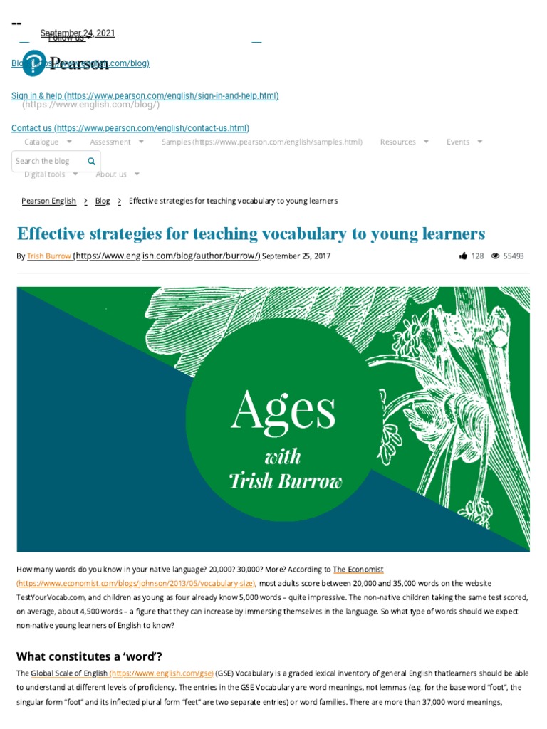 Effective Strategies For Teaching Vocabulary To Young Learners | PDF ...