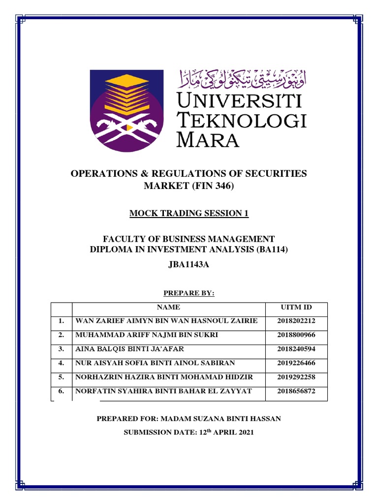 Mock trading session analyses 3 securities | PDF | Stocks | Economies