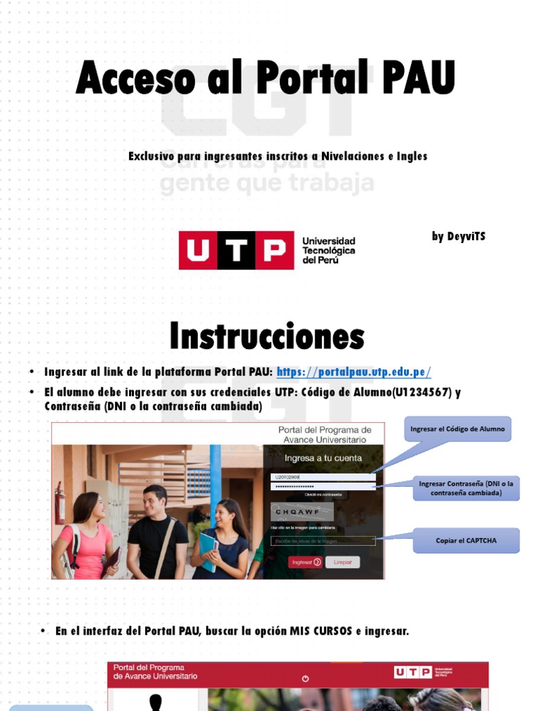 Acceso al Portal PAU para Ingresantes | PDF