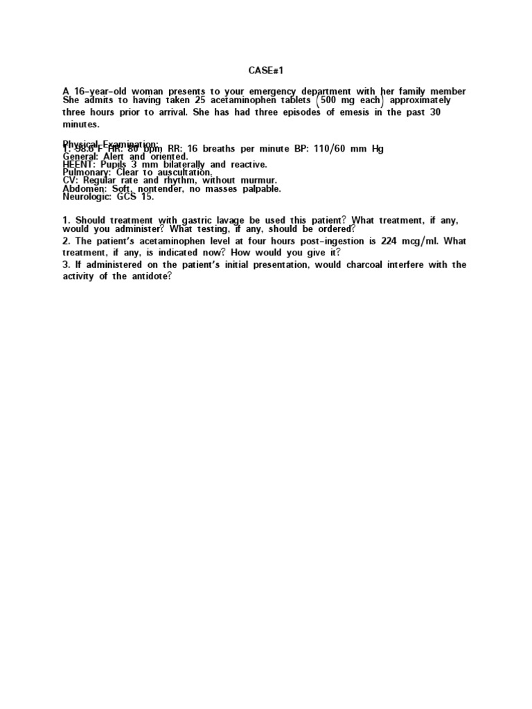 Toxicology Case Studies | PDF