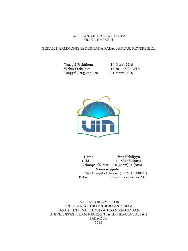 Laporan Praktikum Bandul Reversibel | PDF