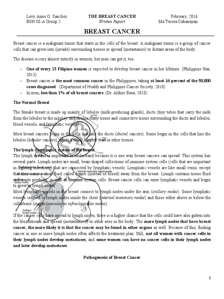 Breast Cancer Report | PDF | Breast Cancer | Metastasis