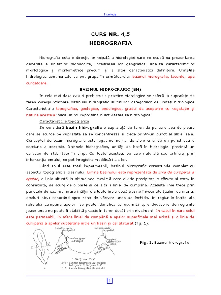 Hidrologie CURS NR 4,5 | PDF