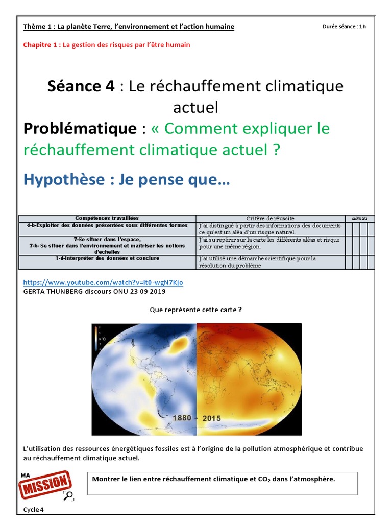 Séance 4 - Réchauffement CORRECTION | PDF | Changement climatique | Gaz ...