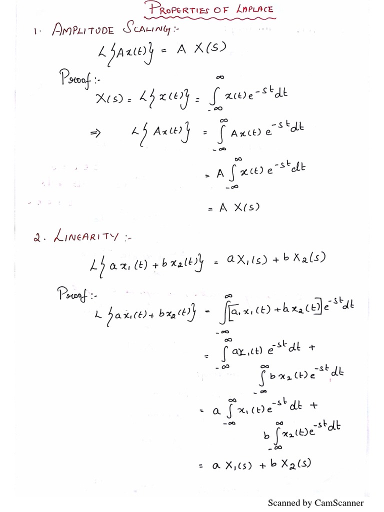 Laplace Transform Properties | PDF
