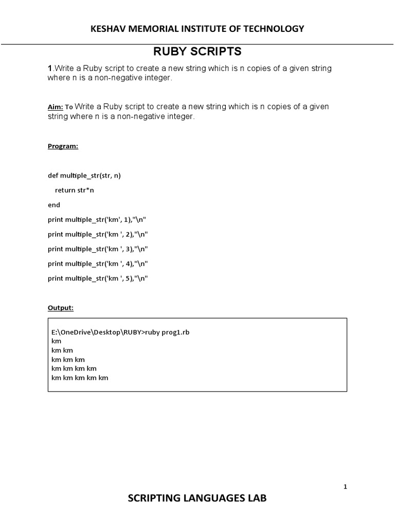 Ruby Scripts Keshav Memorial Institute Of Technology Download Free