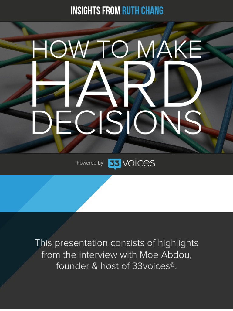 How To Make Hard Decisions | PDF | Philosophical Theories | Cognition