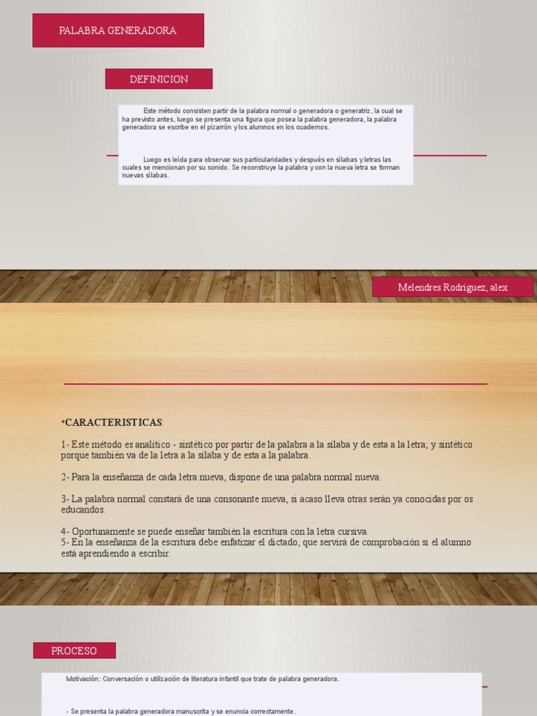 Metodo de La Palabra Generadora | PDF | Aprendizaje | Palabra
