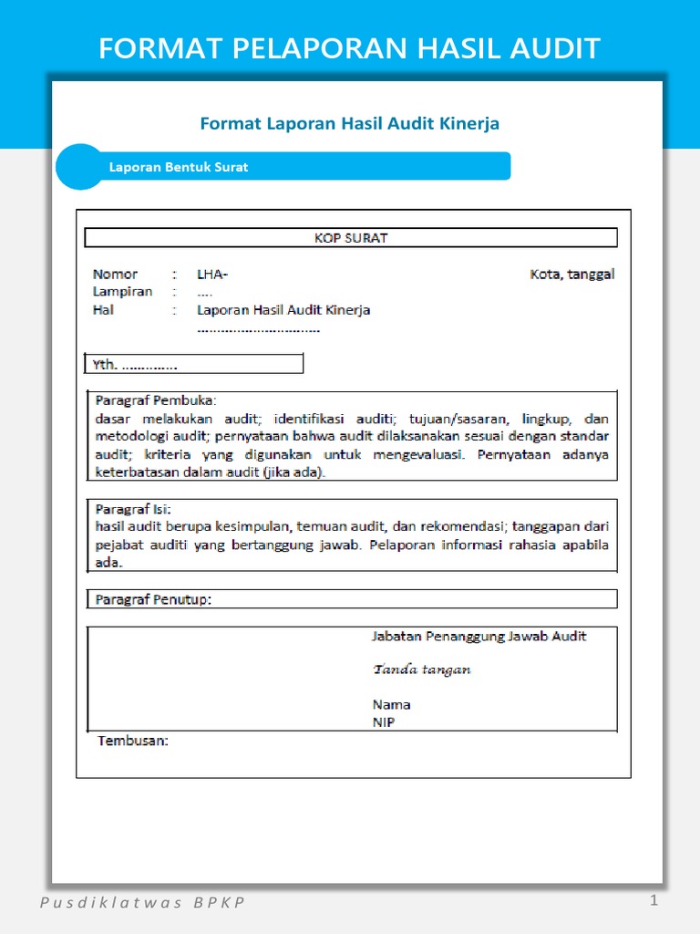 Lamp - BPKP - Kai2 - Format-Laporan - Hasil-Audit | PDF