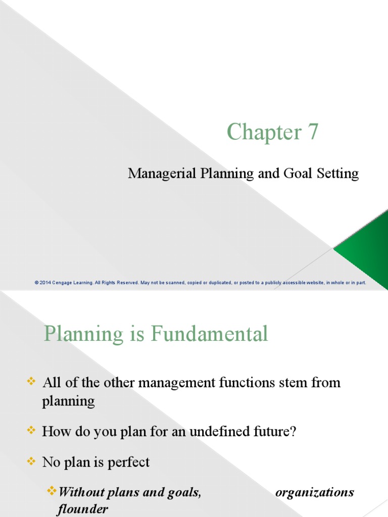 Managerial Planning and Goal Setting | PDF | Goal | Goal Setting