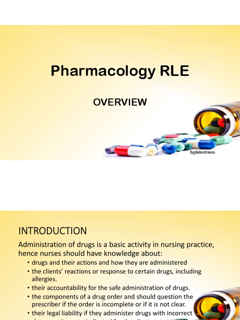 Pharma RLE Overview | PDF | Allergy | Adverse Effect