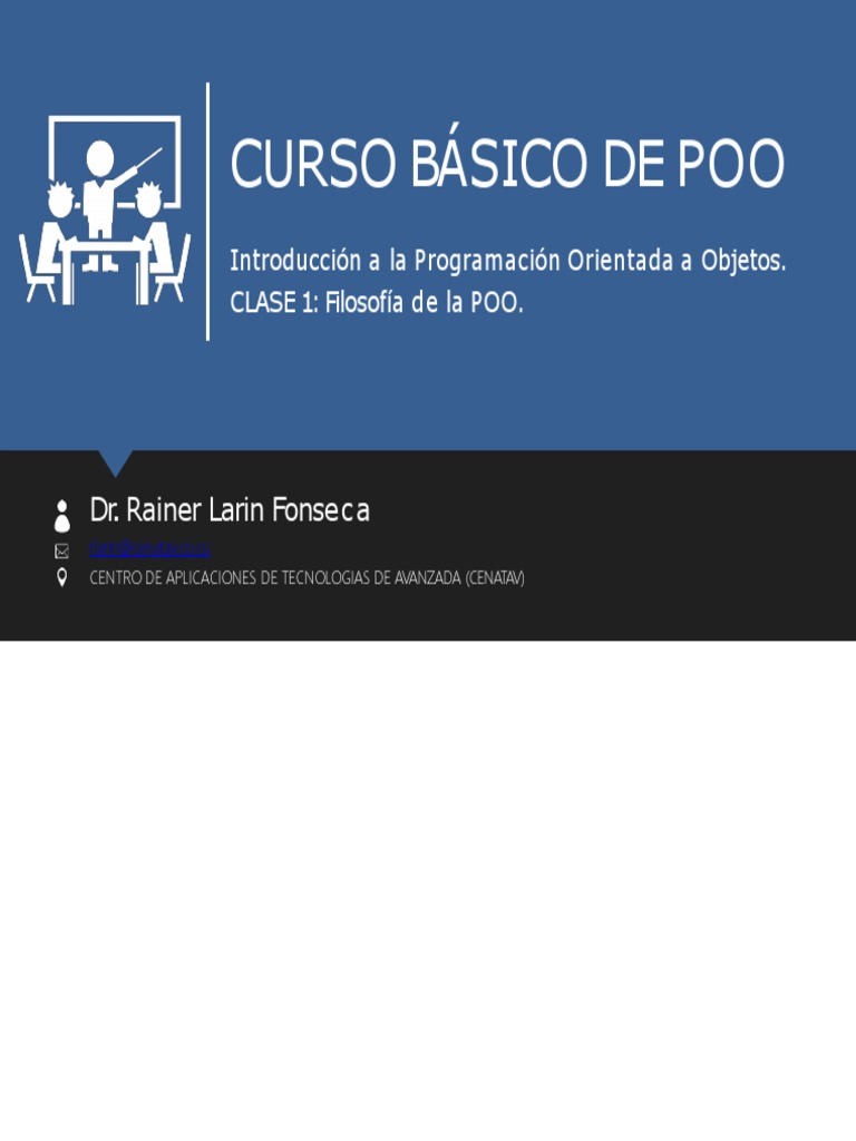Curso Básico de Poo: Dr. Rainer Larin Fonseca | PDF | Programación ...