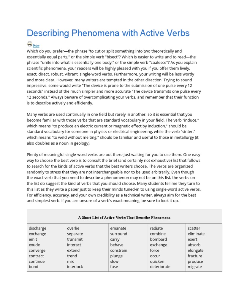 Essential Science Verbs for Clarity | PDF | Physical Sciences | Applied ...