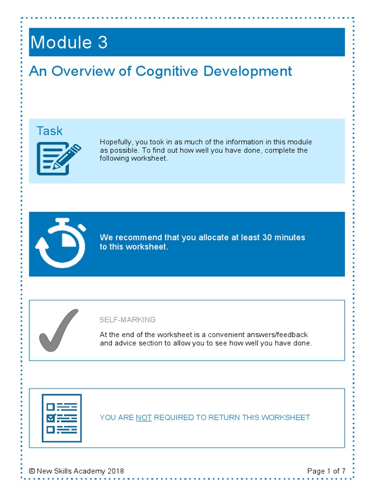 Child Psychology Worksheet Module 3 1 | PDF | Cognitive Development ...