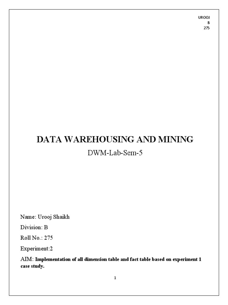 Data Warehousing and Mining: DWM-Lab-Sem-5 | PDF | Databases | Table (Database)