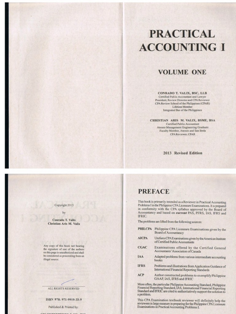 Practical Accounting 1 Vol 1 Conrado Valix | PDF