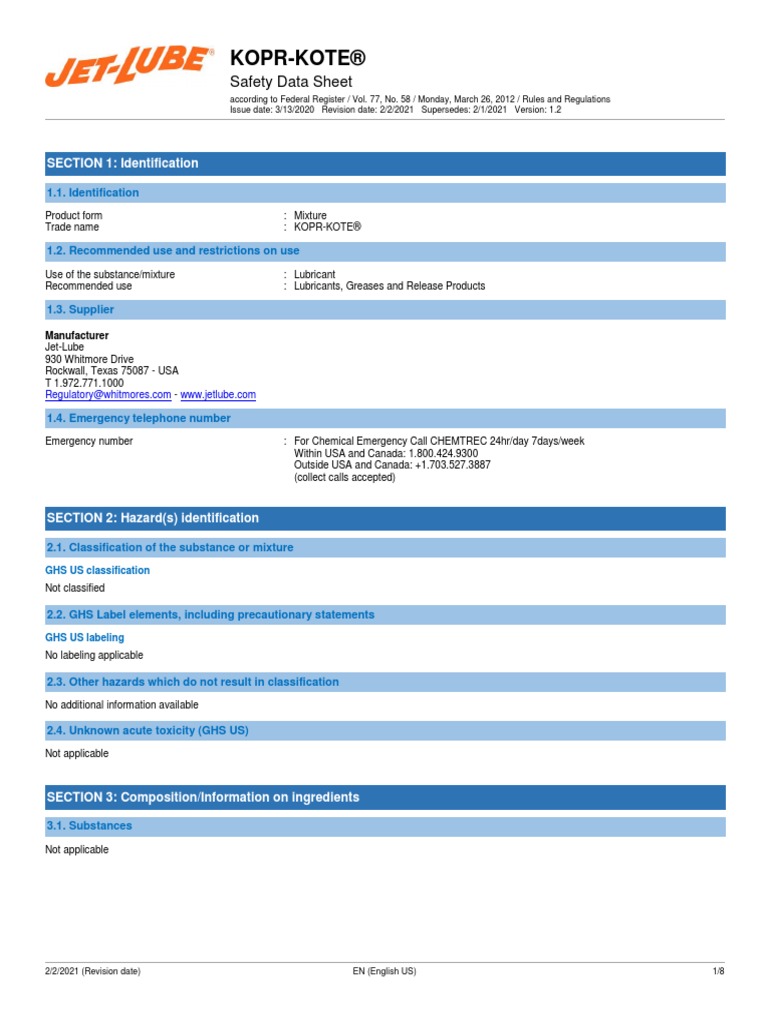 Smi100406174 - 2.388 SDS 10115 Kopr-Kote® - SDS - Us - en - 2021-2-2 ...