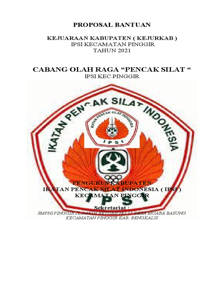 Proposal Kejurprov Ipsi Kec - Pinggir | PDF
