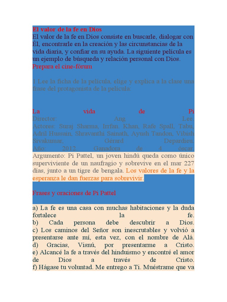 El Valor de La Fe en Dios - Pagina Internet | PDF | Dios | Oración