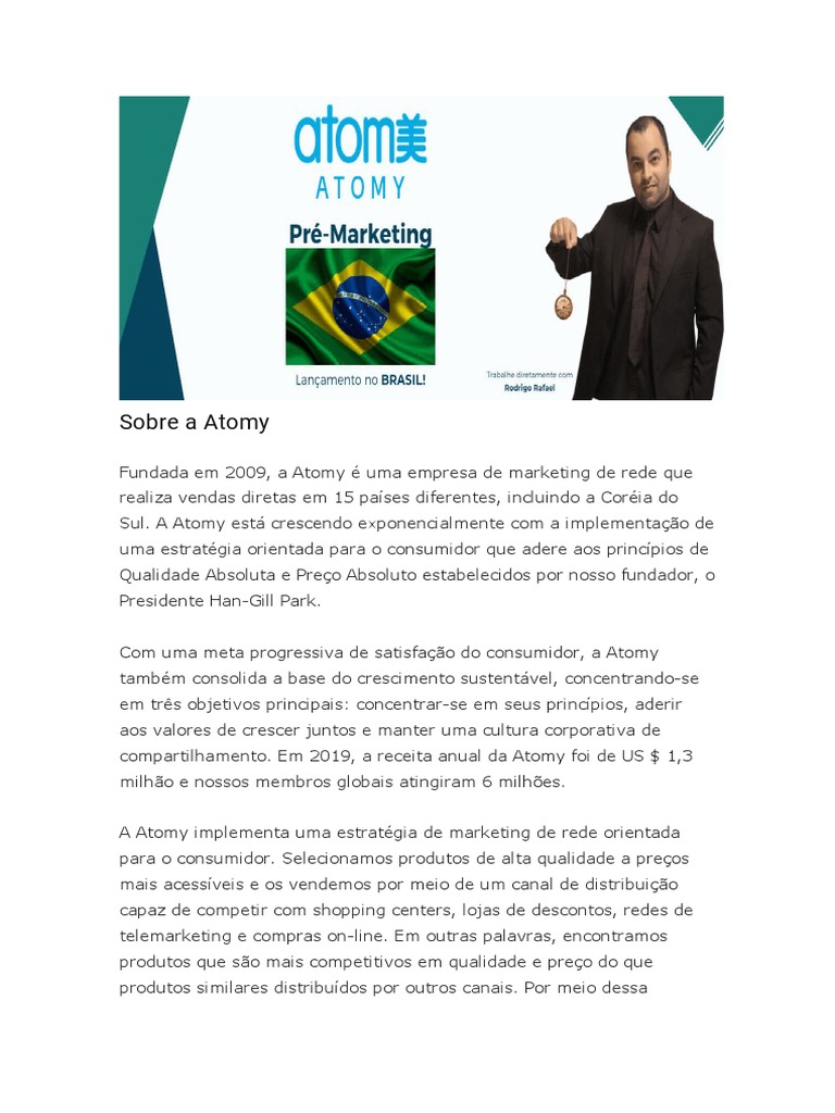 Atomy: Oportunidade de Marketing no Brasil | PDF | Marketing ...