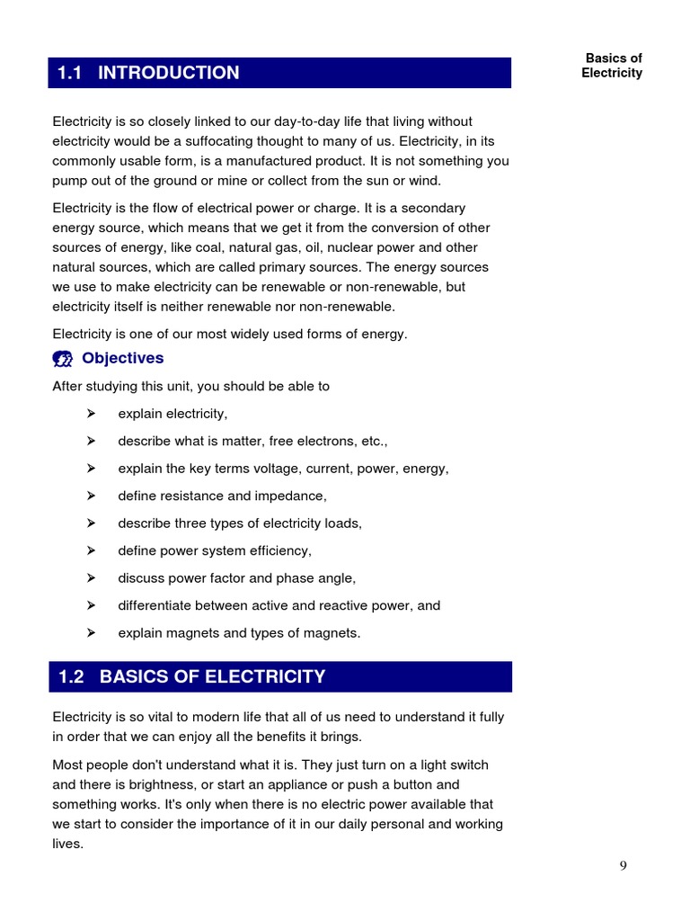 Basics of Electricity Explained | PDF | Electric Power | Capacitor