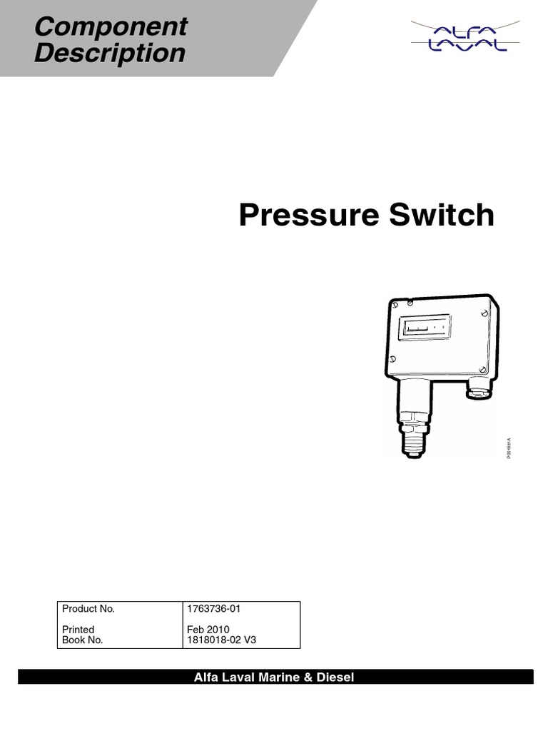 Pressure Switch: Component Description | PDF | Switch | Manufactured Goods