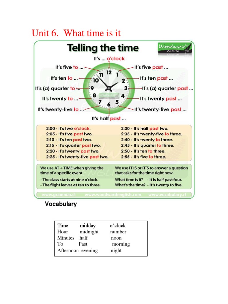 How to Tell Time in English | PDF | Spacetime