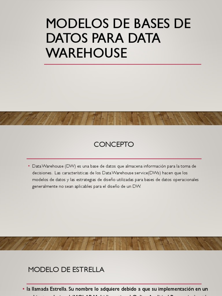 Modelos de Bases de Datos para Data Warehouse | PDF | Almacén de datos ...
