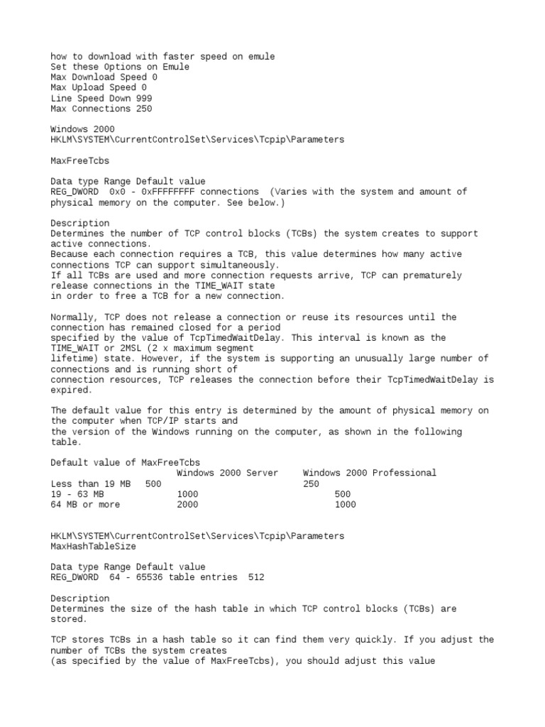 How To Download With Faster Speed On Emule | PDF | Transmission Control ...