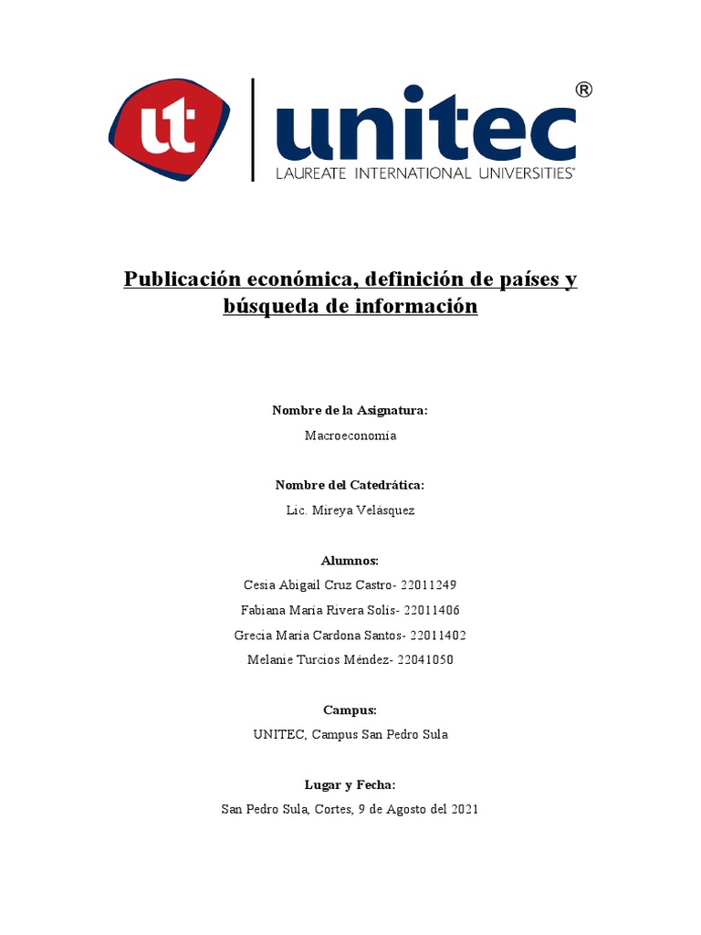 Publicacion Economica 5 Paises. | PDF | Producto Interno Bruto | Economias