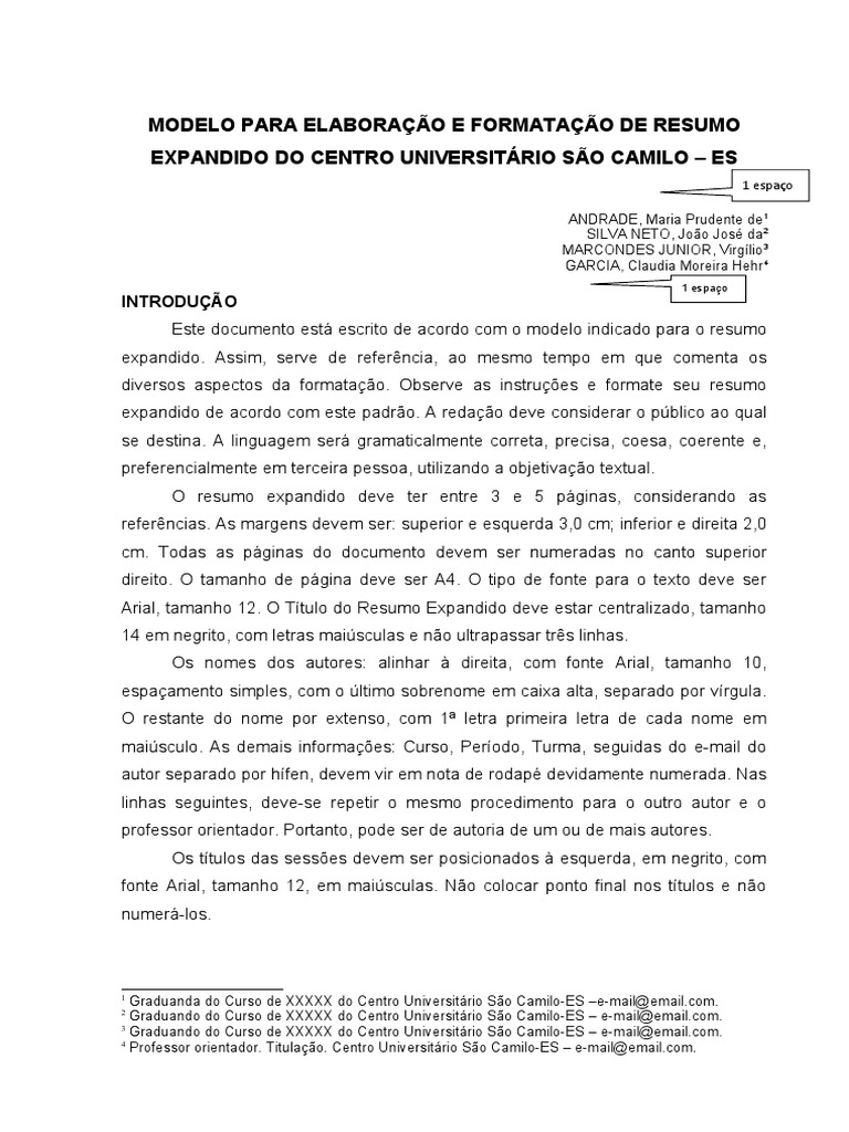 Modelo de Resumo Expandido para Acadêmicos | PDF | Citação