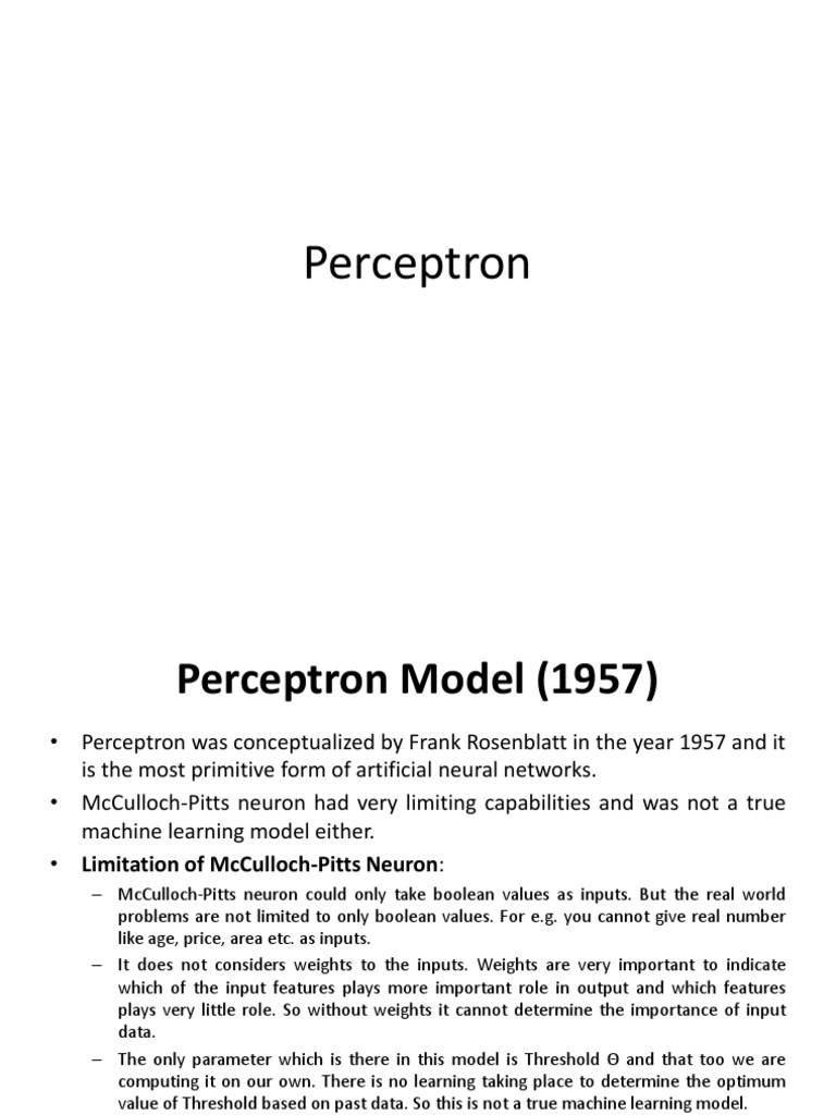 Perceptron | PDF | Machine Learning | Algorithms And Data Structures