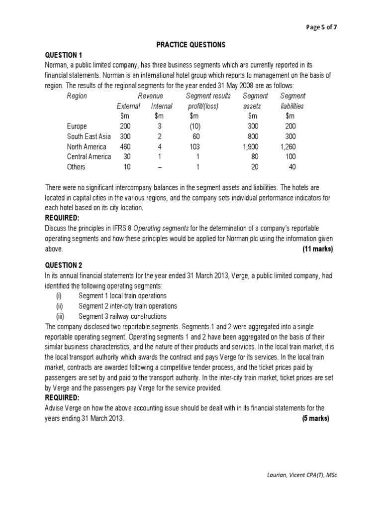 IFRS 8 Operating Segment-5-7 | PDF | Financial Statement ...