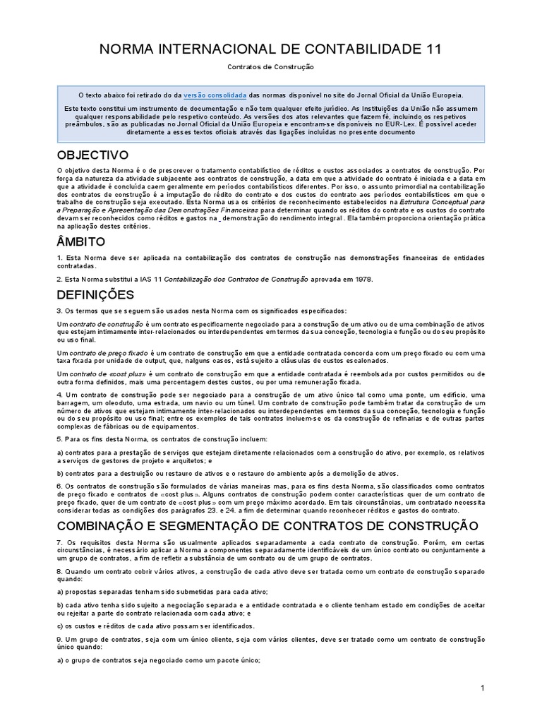 Ias 11 | PDF | Contabilidade | Economia