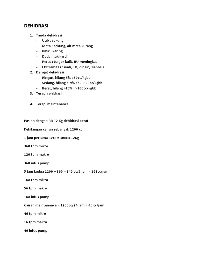 DEHIDRASI | PDF