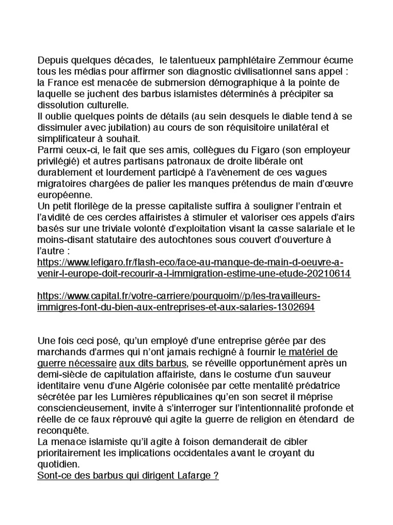 Zemmour | PDF | Sciences sociales