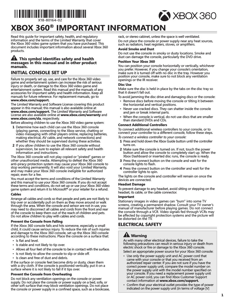 Xbox 360 Manual en Es - Us | PDF