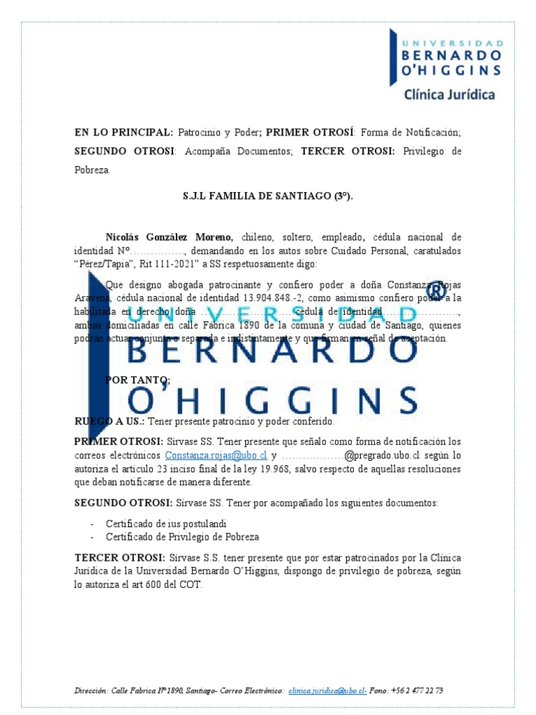 Formato de Escrito de Patrocinio y Poder | PDF