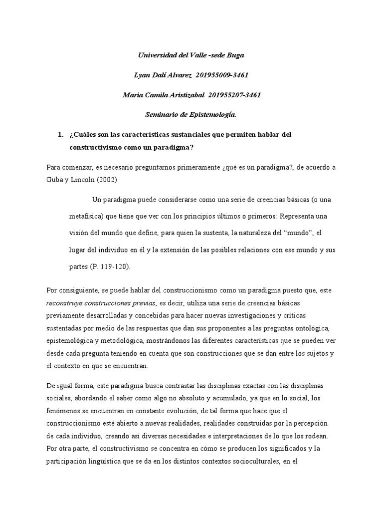 Constructivismo: Paradigma y Críticas | PDF | Conocimiento | Paradigma