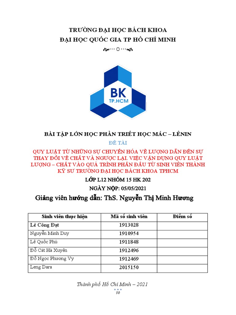 BTL Triet Hoc Mac-Lenin-Lop L12-Nhom 15-De Tai So 7 | PDF