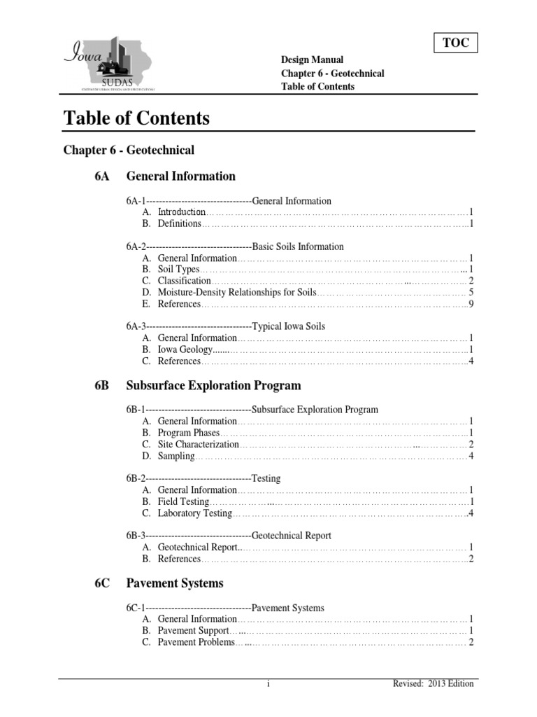 Design Manual Chapter 6 - Geotechnical: I Revised: 2013 Edition | PDF ...