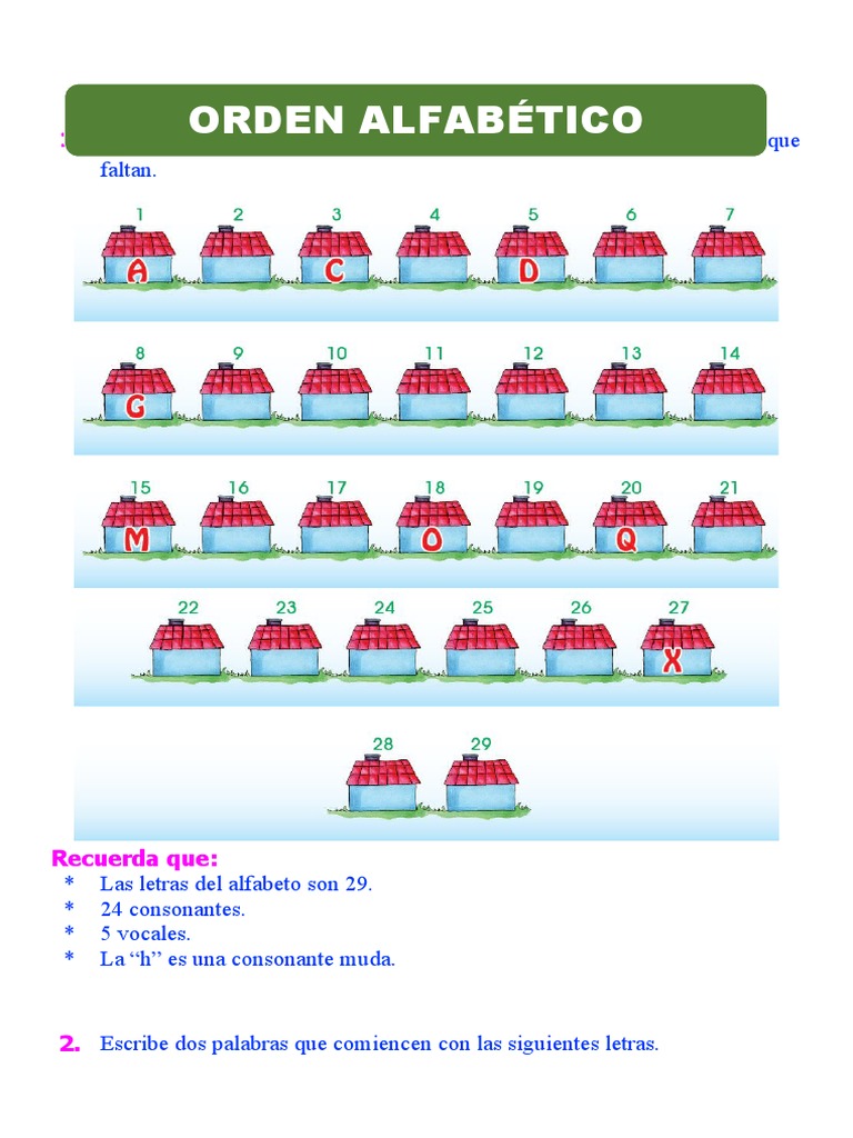 Orden Alfabético para Primer Grado de Primaria | PDF